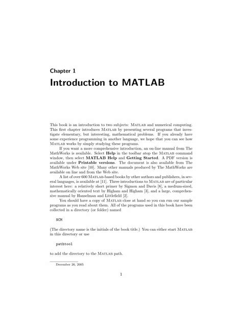 pdf chapter 1 introduction to matlab math unipd itmichela moler matlab pdf · 2 chapter 1