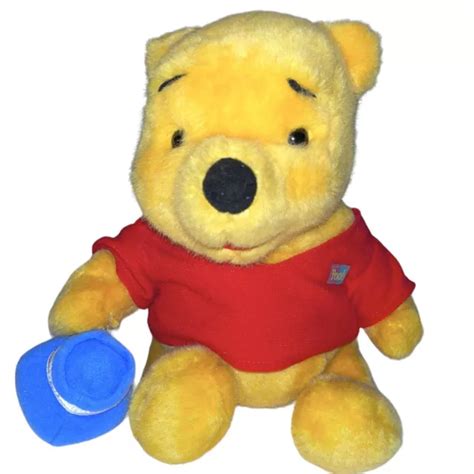 DISNEY VINTAGE WINNIE THE POOH With Honey Pot 1994 Plush 10 Red Shirt