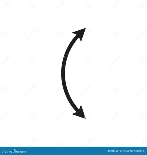 Dual Semi Circle Arrow Vector Illustration Semicircular Curved Thin