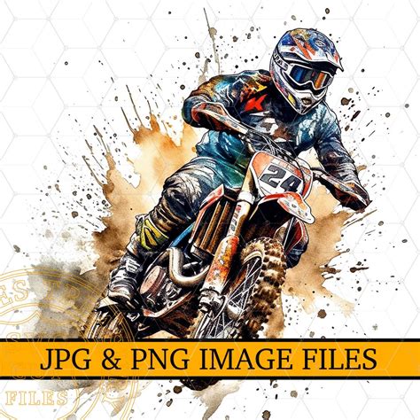 Motocross Dirt Bike Png Clipart Sublimation Watercolor Clipart Dirt