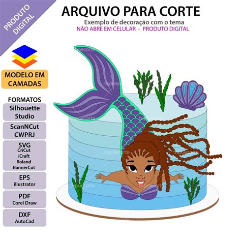 Arquivos Topper De Bolo Pequena Sereia Nadando Topo E Corte