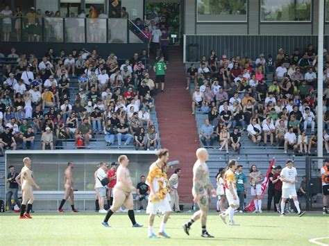 A Football Team With Women On The Team Went To The Match Completely