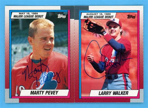 Autographed Montreal Expos Rookie Cards Larry Walker MLB Hall Of Fame
