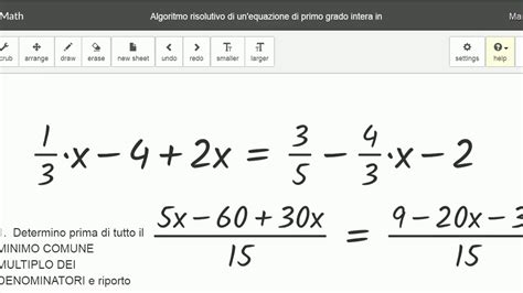 Risoluzione Di Un Equazione Di Primo Grado Intera YouTube