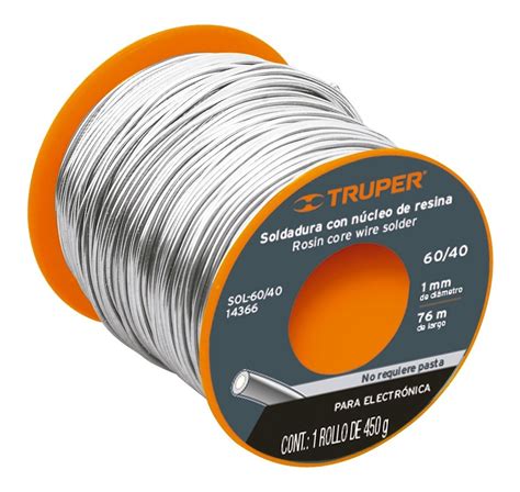Soldadura Estaño Plomo Núcleo Resina 60 40 Electrónica 450 G SANSTORE