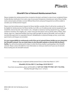 Fillable Online Silver Fit Out Of Network Reimbursement Form Excellus