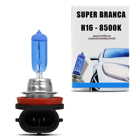 Lâmpada Super Branca H16 8500K 19W 12V Efeito Xênon Colombo