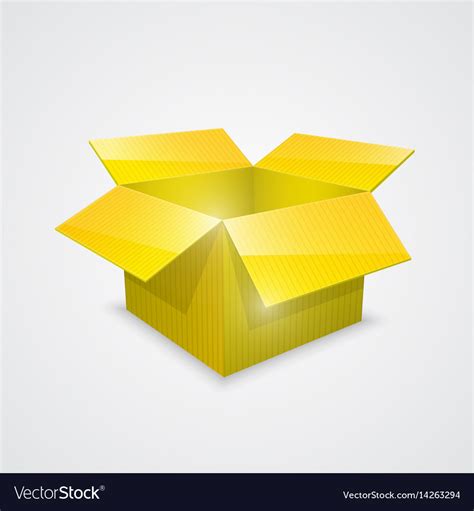 Color Open Box Yellow Royalty Free Vector Image