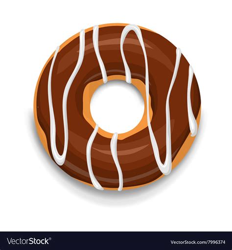 Chocolate Donut Icon Cartoon Style Royalty Free Vector Image