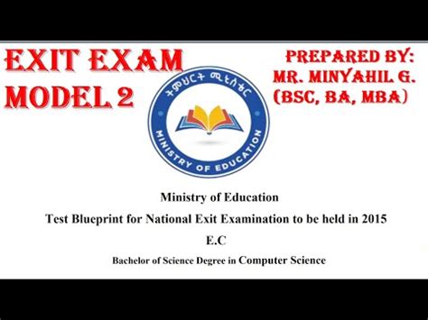 Computer Science Department Exit Exam Model Exam Questions With