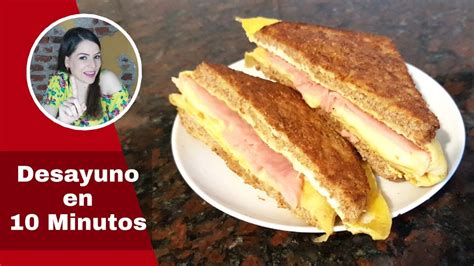 SÁNDWICH DE HUEVO JAMÓN Y QUESO DESAYUNO en 10 MINUTOS COCINA