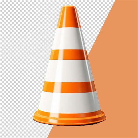 Cone de trânsito isolado em fundo transparente PSD Premium
