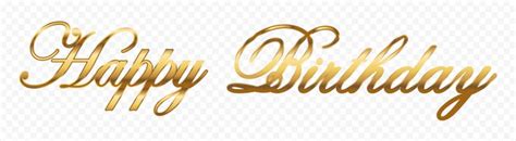 Hd Gold Happy Birthday Text Words Png
