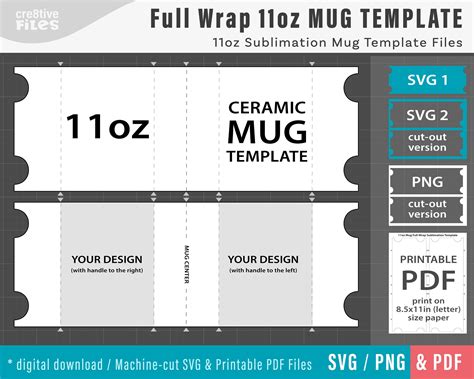11 Oz Mug Sublimation Template SVG PNG PDF Printable Etsy Mug