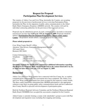 Fillable Online Dps Mn Request For Proposal Participation Plan