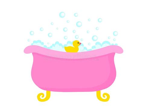 Cartoon Girl Bathtub Rubber Duck Stock Illustrations 94 Cartoon Girl