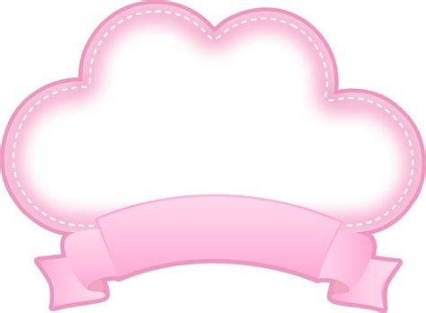 A Pink Cloud With A Ribbon Around It