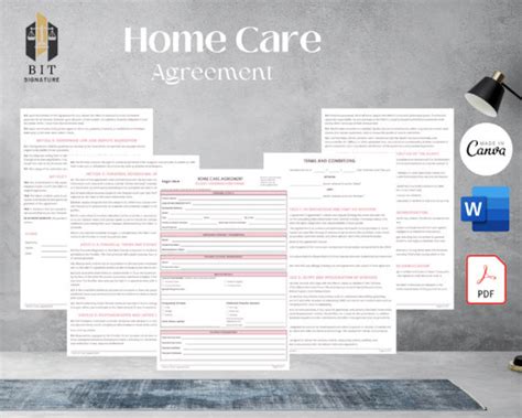 Home Care Agreement Template Terms Of Service Contract Editable