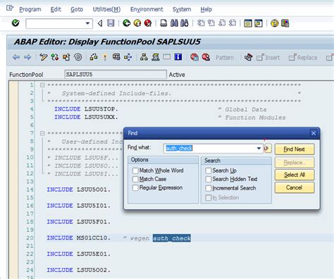 sap basis for beginner abap how to view the the program authorization checking code