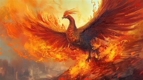 Premium AI Image A Phoenix Rising From The Ashes Fantasy Concept