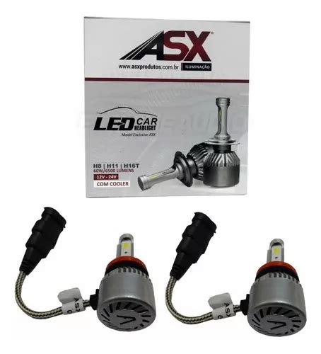 Lampada Super Led H11 Asx 6500 Lumens 6000k 12v E 24v Parcelamento