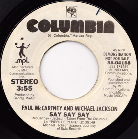 Paul Mccartney And Michael Jackson Say Say Say Vinyl Promo