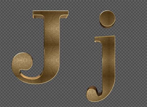 Rendu 3d Lettres Minuscules Et Majuscules Dorées PSD Premium