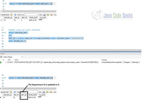sql update statement example java code geeks