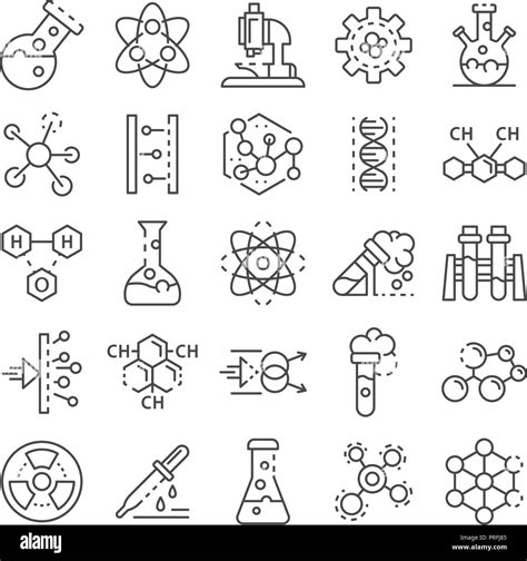 Chemistry Lab Icon Set Outline Style Stock Vector Image Art Alamy