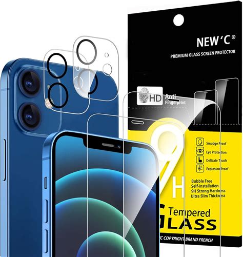 NEW C 4 Pack 2 X Glass Screen Protector For IPhone 12 6 1 And 2 X