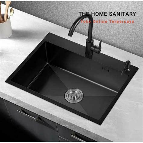 Jual Paket Lengkap Kitchen Sink Onan Black Paket Kran Pipa Hitam