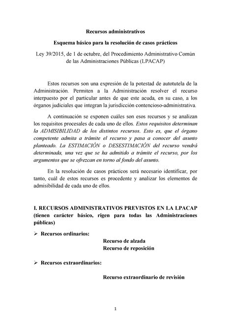 Esquema Recursos Administrativos Recursos Administrativos Esquema
