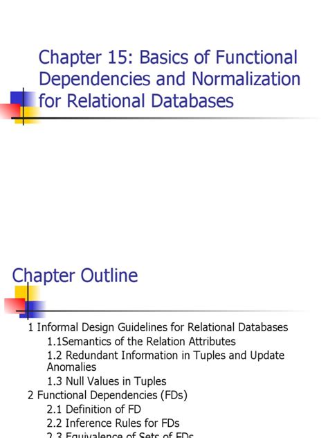 chapter 15 basics of functional dependencies and normalization for relational databases pdf