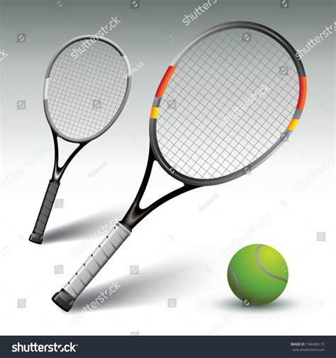 Tennis Rackets Ball Vector Illustration Vector De Stock Libre De