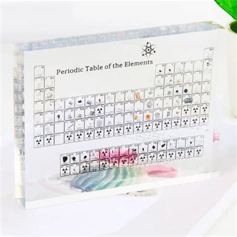 ACRYLIC PERIODIC TABLE Display With Real Elements Samples Chemical
