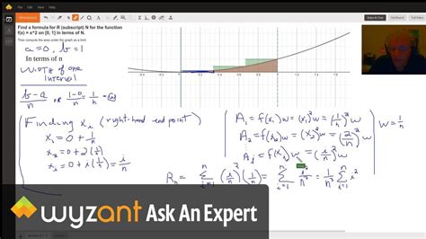 find area under x 2 from 0 to 1 using limit of a riemann sum youtube