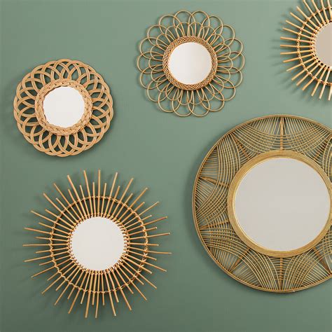 Miroir Soleil rotin D76 cm Atmosphera créateur d intérieur