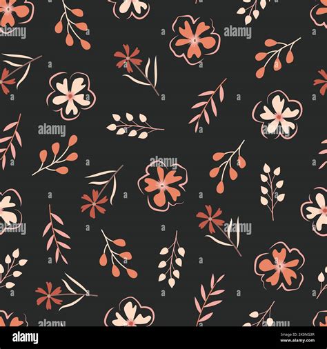 Modern Fashionable Seamless Floral Ditsy Pattern Design Of Flowers And