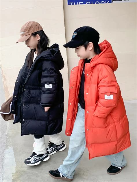 Winter Kinder Jungen W Rmen Daunen Jacke M Dchen Verdicken Lange Wei E