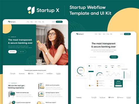 Presentation Startup X Webflow Template UI Kit By BRIX Templates