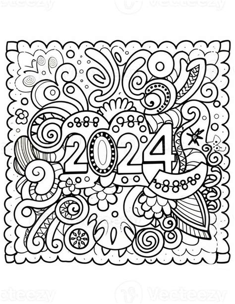 Coloring Page For The New Year 2024 Mandala In 2024 Free Christmas
