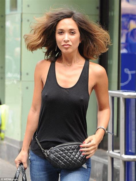 Myleene Klass Goes Braless In A Low Cut Vest Top Beautiful Women Nipples Tops Tank Tops