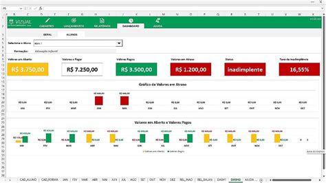 Planilha De Controle De Mensalidades Em Excel 6 0 Vizual Planilhas