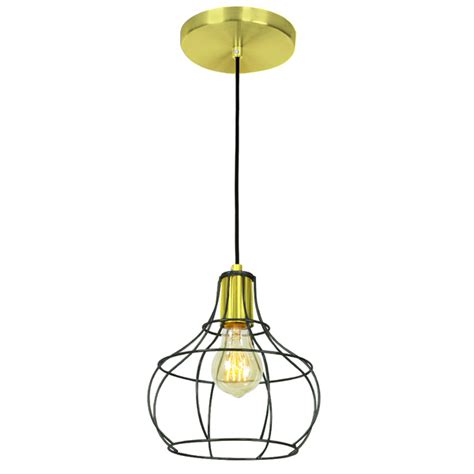 Lustre Pendente Lumin Ria Aladim Aramado Preto Dourado Leroy Merlin
