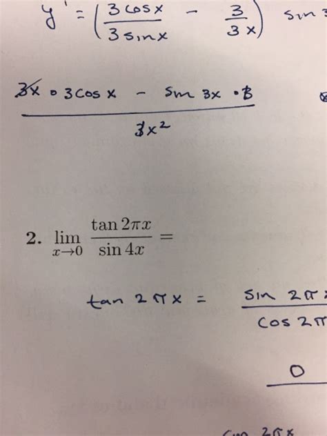 Solved Lim X Rightarrow Tan Pi X Sin X Chegg