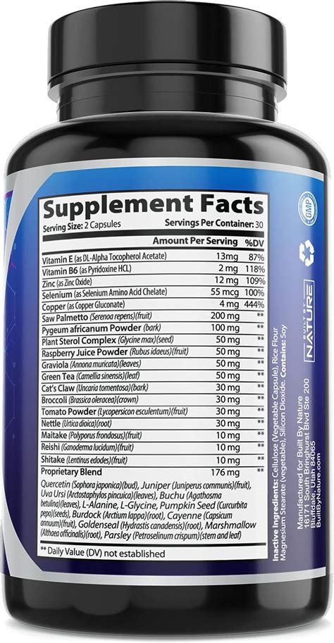 Built by Nature Prostate Health Suplemento avanzado de próstata con