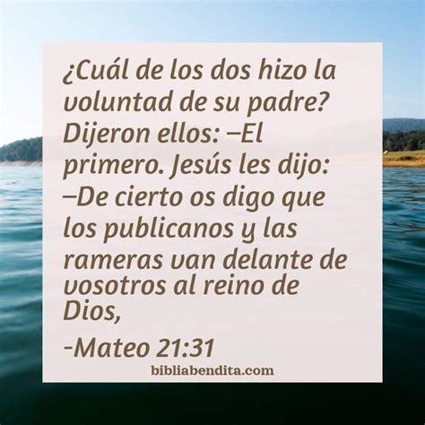 Explicación Mateo 21 31 Cuál de los dos hizo la voluntad de su padre