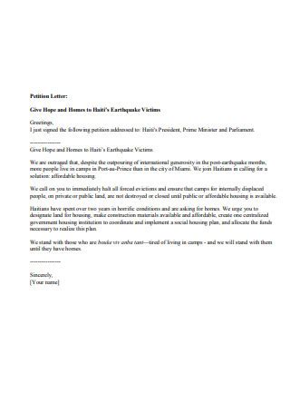 Format Of Petition Letter
