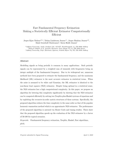 pdf fast fundamental frequency estimation making a statistically efficient estimator