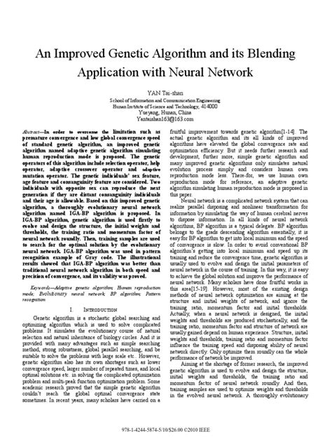 an improved genetic algorithm and its blending application with neural network pdf genetic